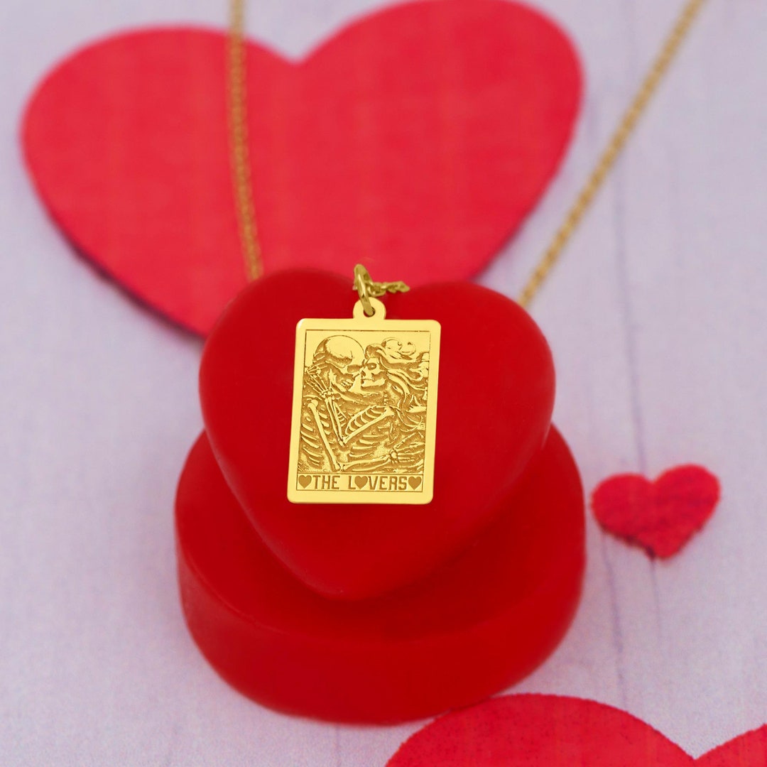 14K Solid Gold the Lovers Pendant – Romantic Jewelry for Couples ...