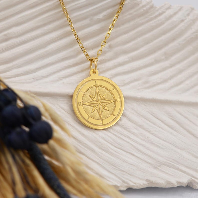 14K Solid Gold Compass Necklace – Inspired by Elliot Stabler’s Gift to ...