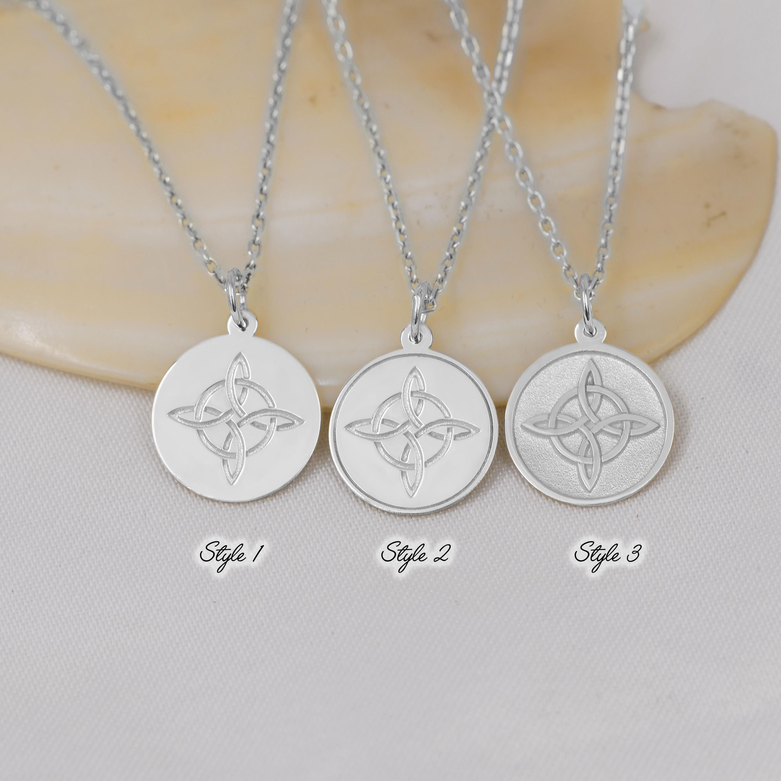 14K Solid Gold Quaternary Celtic Knot Pendant - Eternal Symbol Jewelry ...