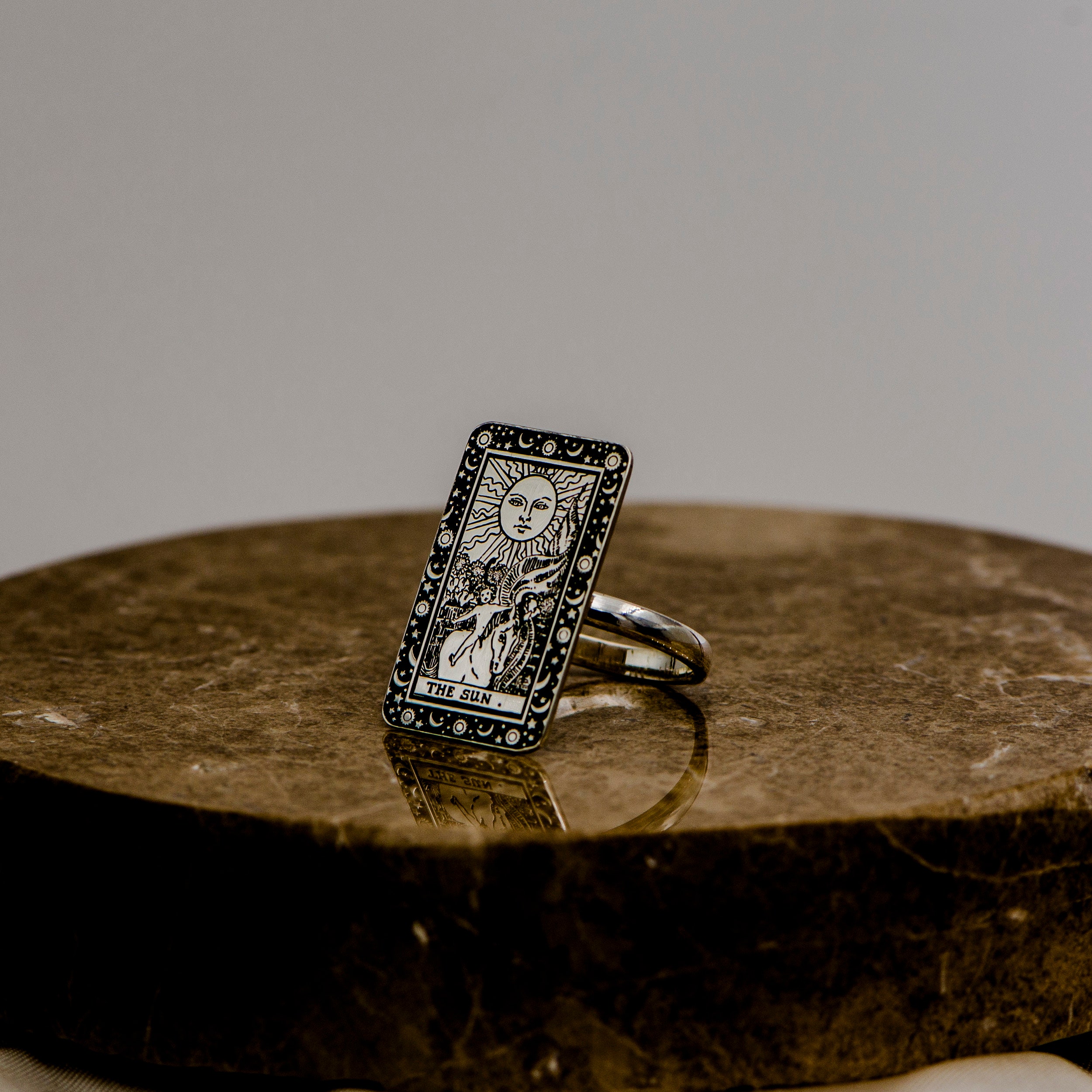 Tarot Card Ring the Sun Gold or Sterling Silver - Rings for Women Tarot ...