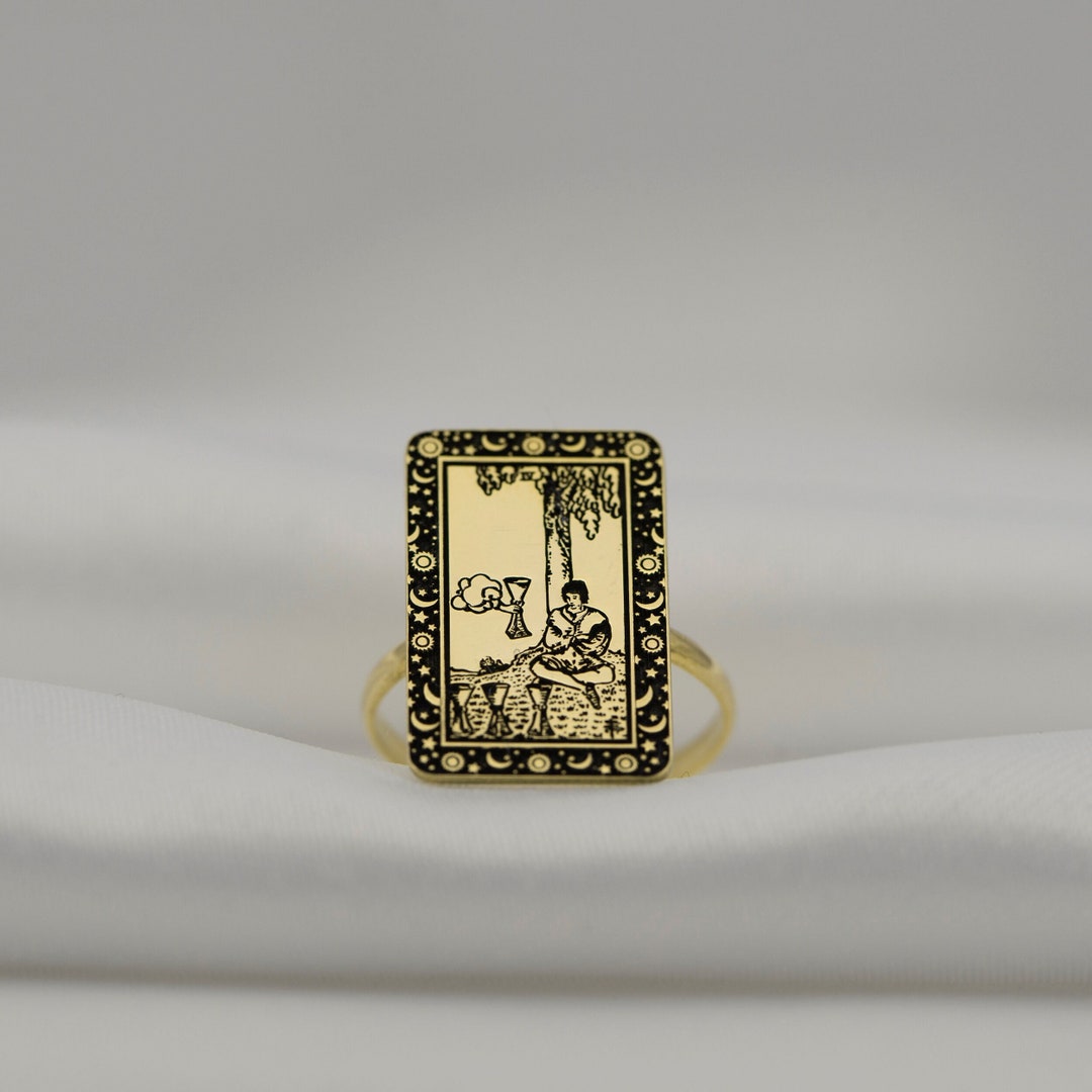 Tarot Jewelry Four of Cups Tarot Card Rings Silver Tarot Gifts ...