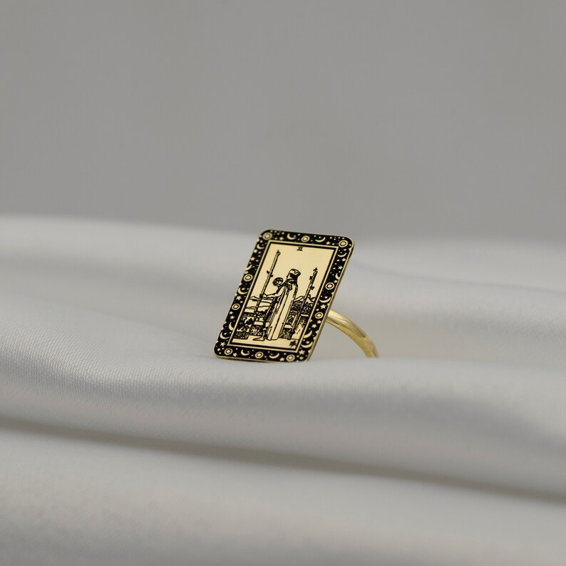 Tarot Card Ring Sterling Silver Two of Wands Tarot Gifts Tarot Jewelry ...
