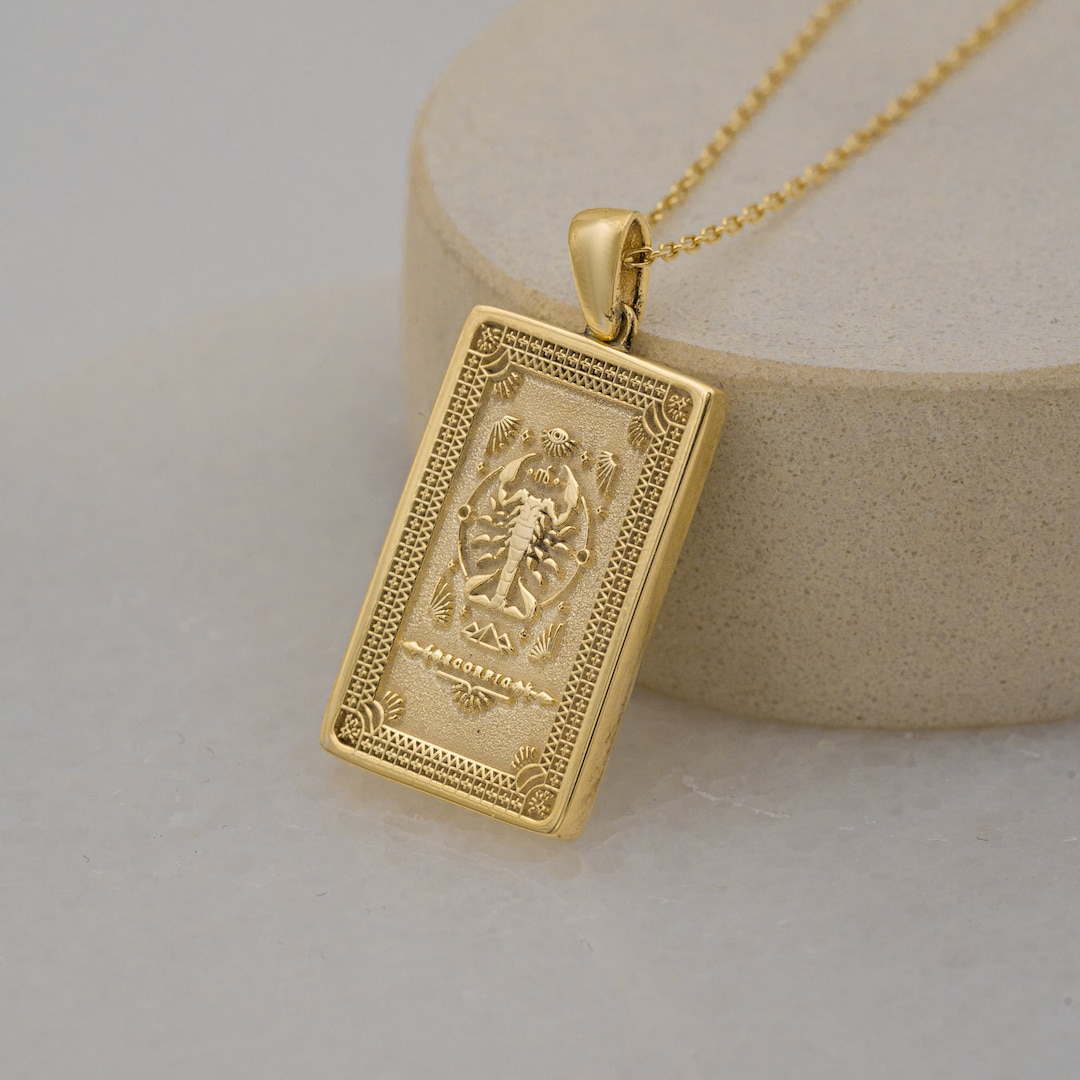 Double Sided Scorpio the Death Tarot Zodiac Necklace by Demir Uluer ...