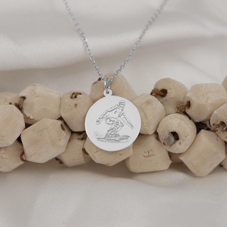 Real 14K Solid Gold Snowboarder Necklace – Snowboarding Pendant ...