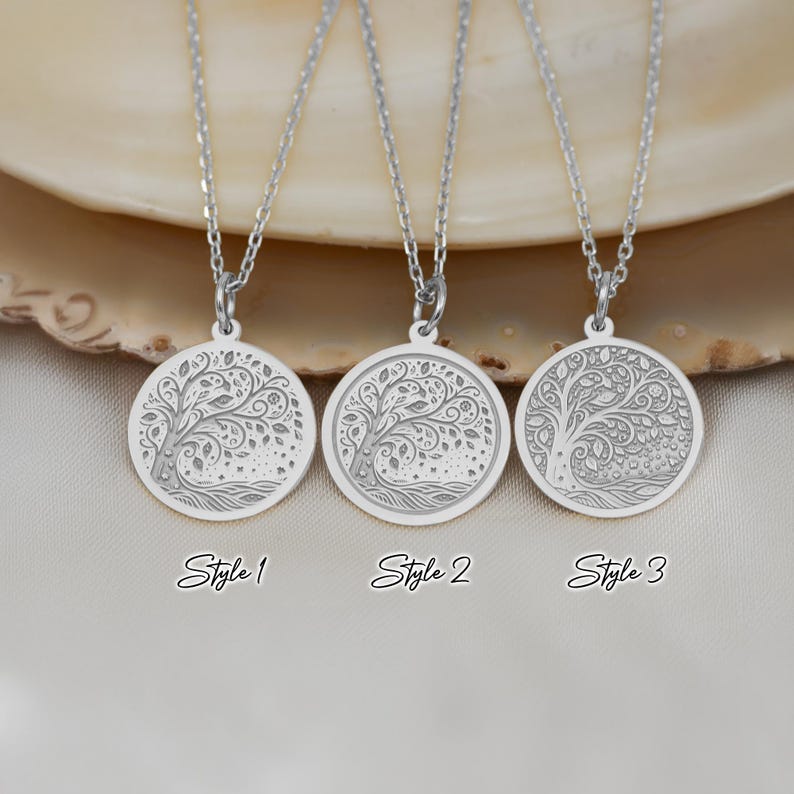 Real 14K Solid Gold Tree of Life Necklace – Handmade Family Tree ...