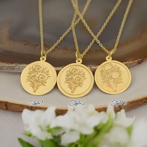 14K Solid Gold Poppy Flower Necklace – Handmade Red Poppy Pendant ...