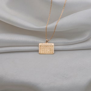 Personalized Calendar Necklace – Sterling Silver, Gold Anniversary Gift ...