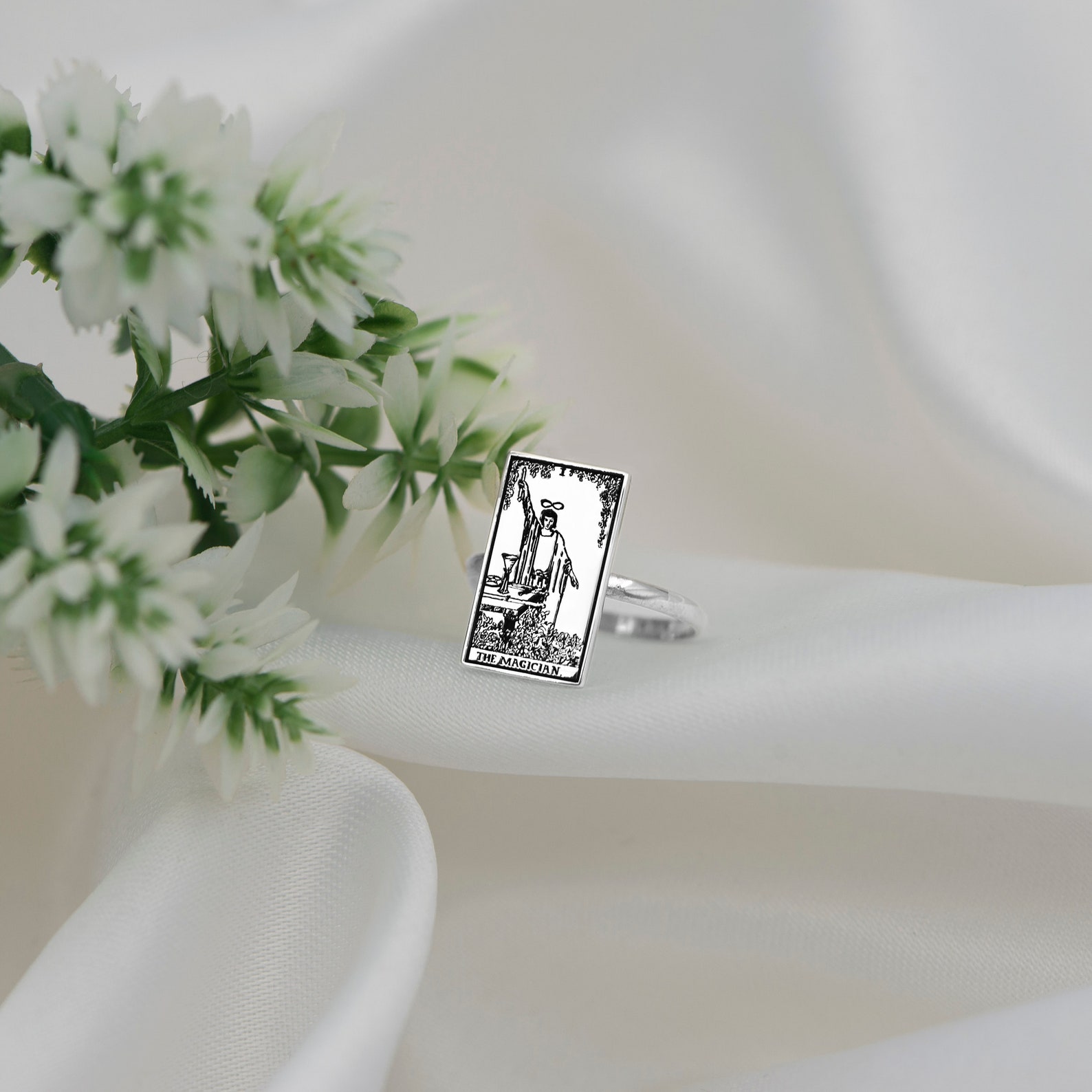 The Magician Tarot Card Ring 14K Solid Yellow Gold - Tarot Jewelry ...