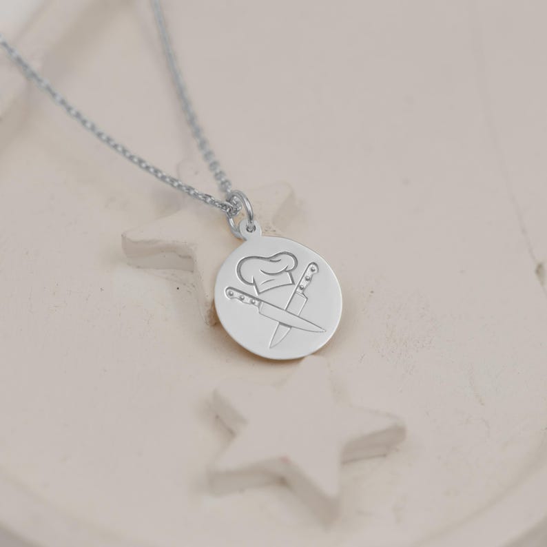 14K Solid Gold Chef Hat Necklace – Chef Jewelry Gift | Handmade Chef ...