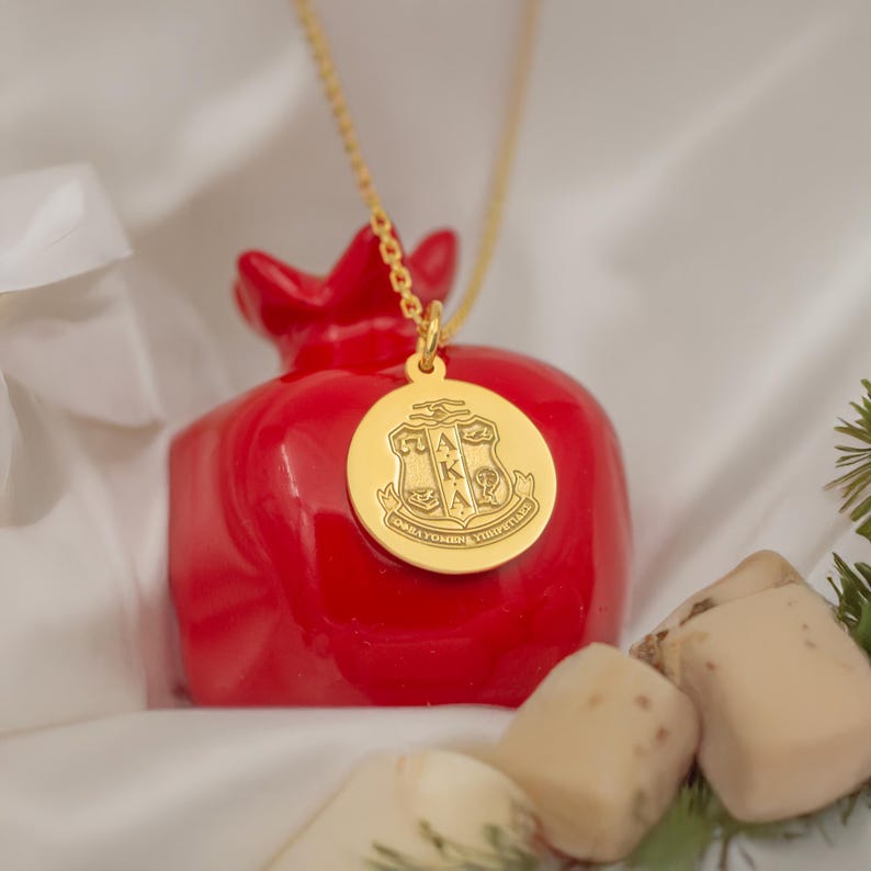 14K Solid Gold Alpha Kappa Alpha Necklace – AKA Sorority Jewelry ...