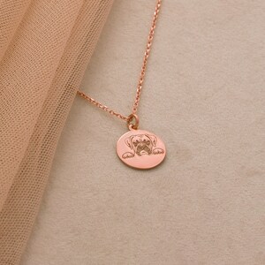 14k Real Solid Yellow Gold Boxer Dog Photo Necklace - Personalized Pet ...