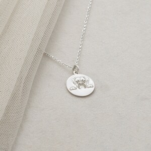 14k Real Solid Yellow Gold Boxer Dog Photo Necklace - Personalized Pet ...