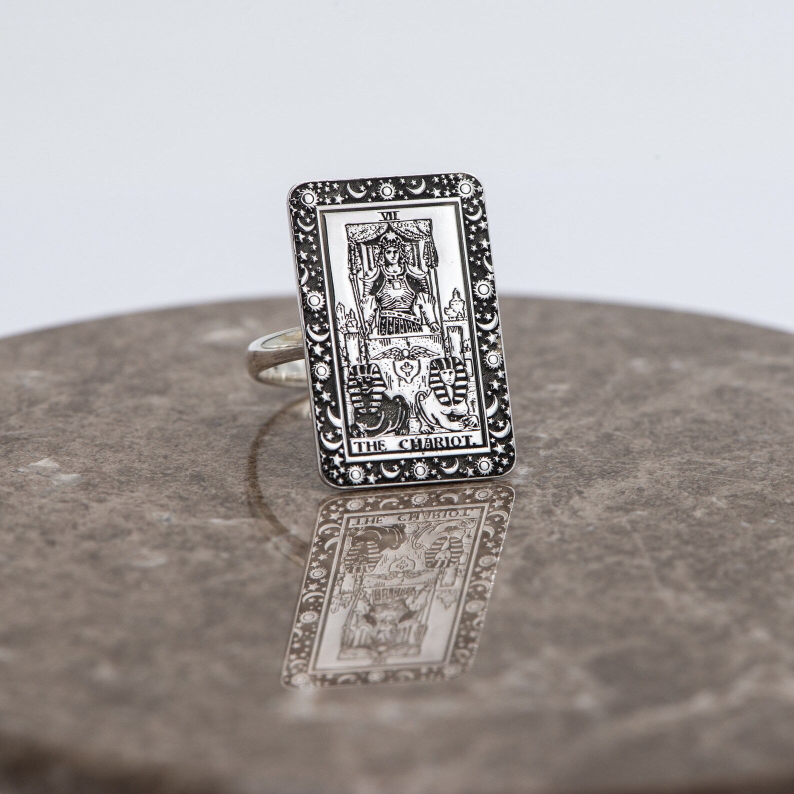The Chariot Tarot Card Ring Silver Tarot Jewelry Astrology Ring Tarot ...