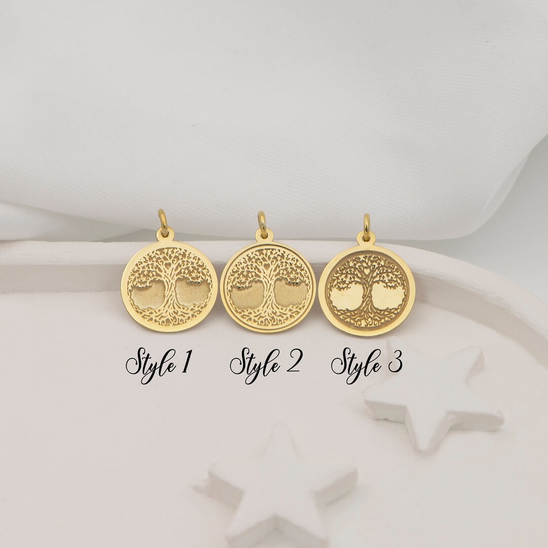 Real 14k Solid Gold Tree of Life Necklace by Demir Uluer - Personalized ...