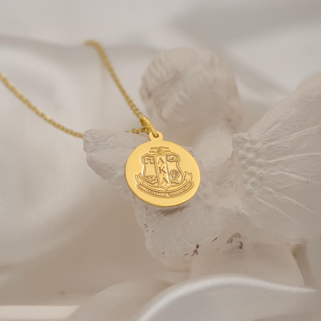 14K Solid Gold Alpha Kappa Alpha Necklace – AKA Sorority Jewelry ...
