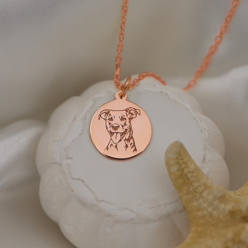 14K Solid Gold Black Mouth Cur Necklace - Custom Dog Pendant ...
