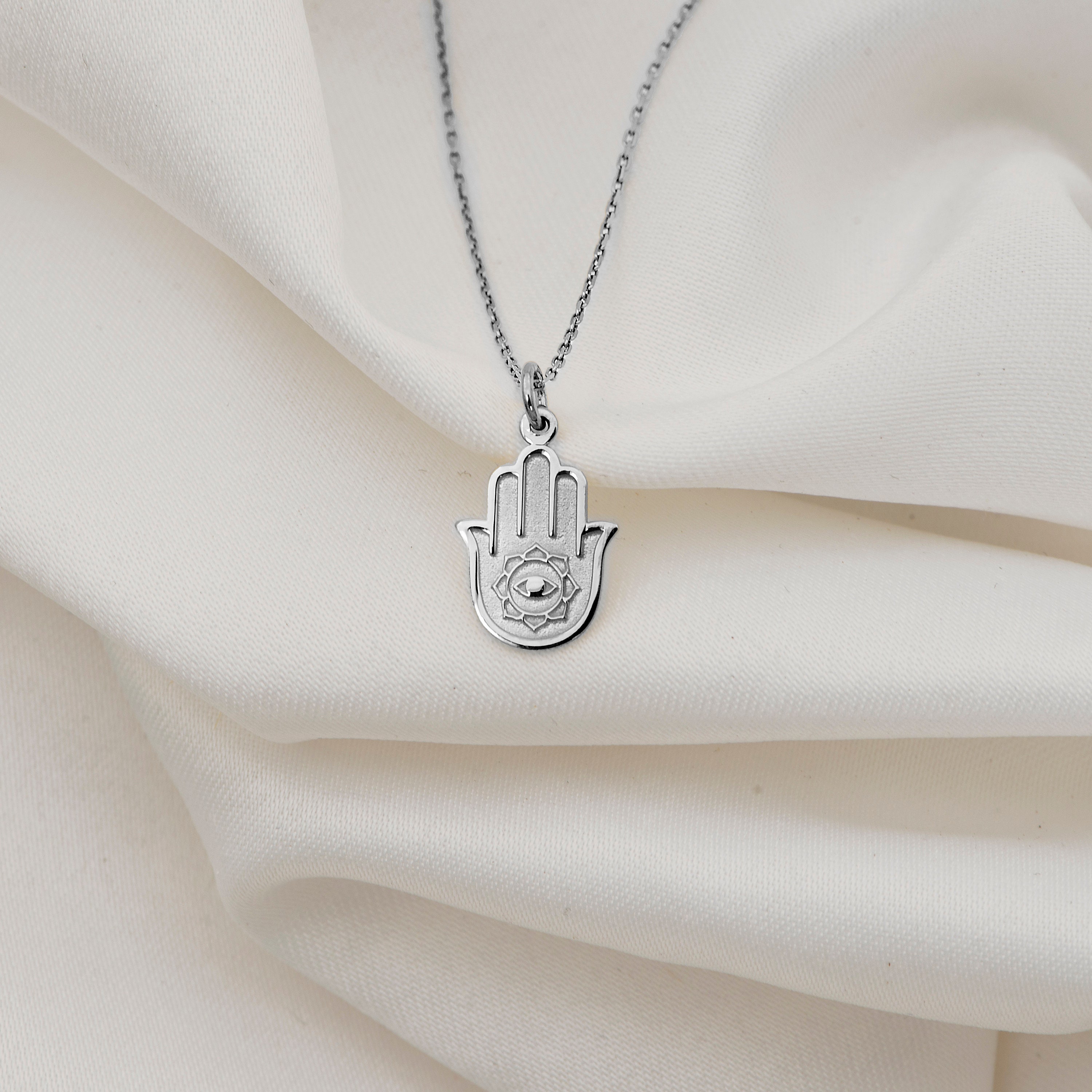 Real 14k Solid Gold Hand of Fatima Necklace by Demir Uluer - Dainty ...