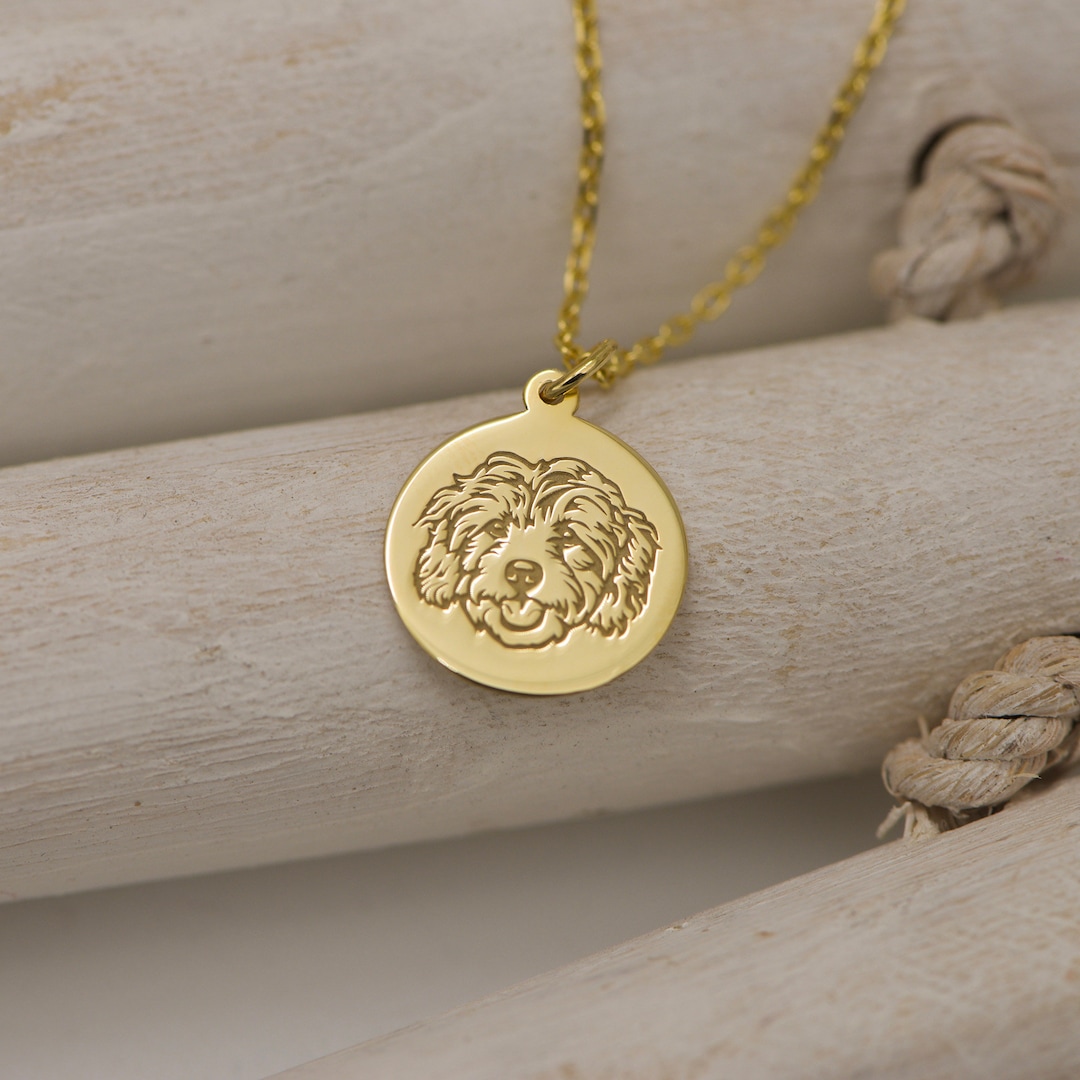 Personalized 14K Solid Gold Cavapoo Necklace - Cute Dog Pendant, Pet ...