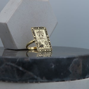 The Chariot Tarot Card Ring Silver Tarot Jewelry Astrology Ring Tarot ...