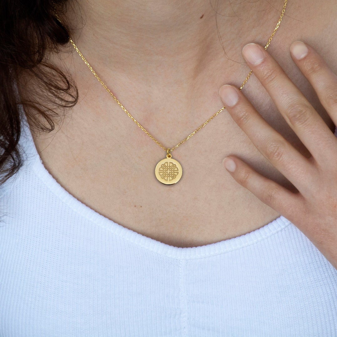 Real 14k Solid Gold Celtic Knot Necklace by Demir Uluer - Dainty Celtic ...