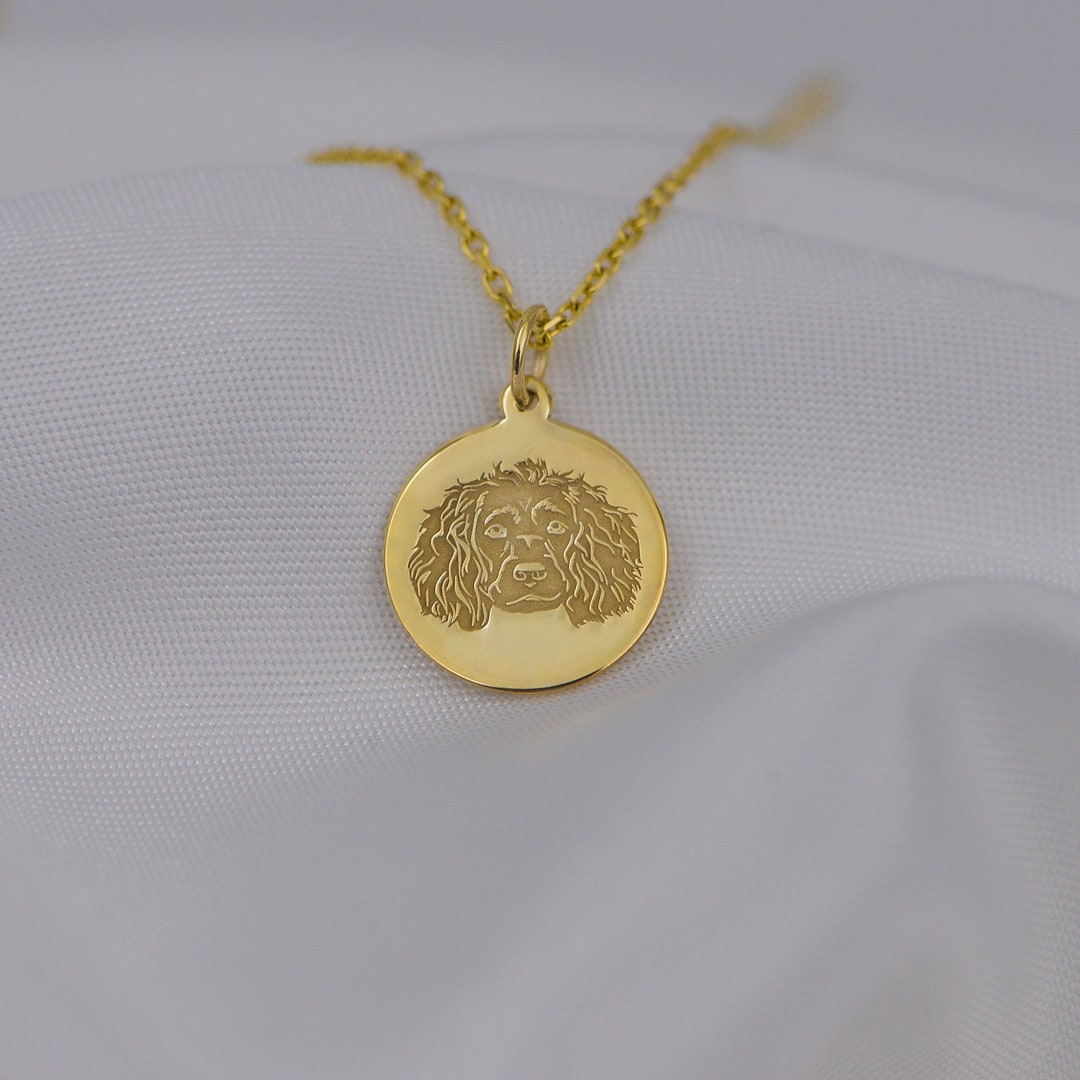 14K Solid Gold Boykin Spaniel Necklace - Custom Dog Pendant ...