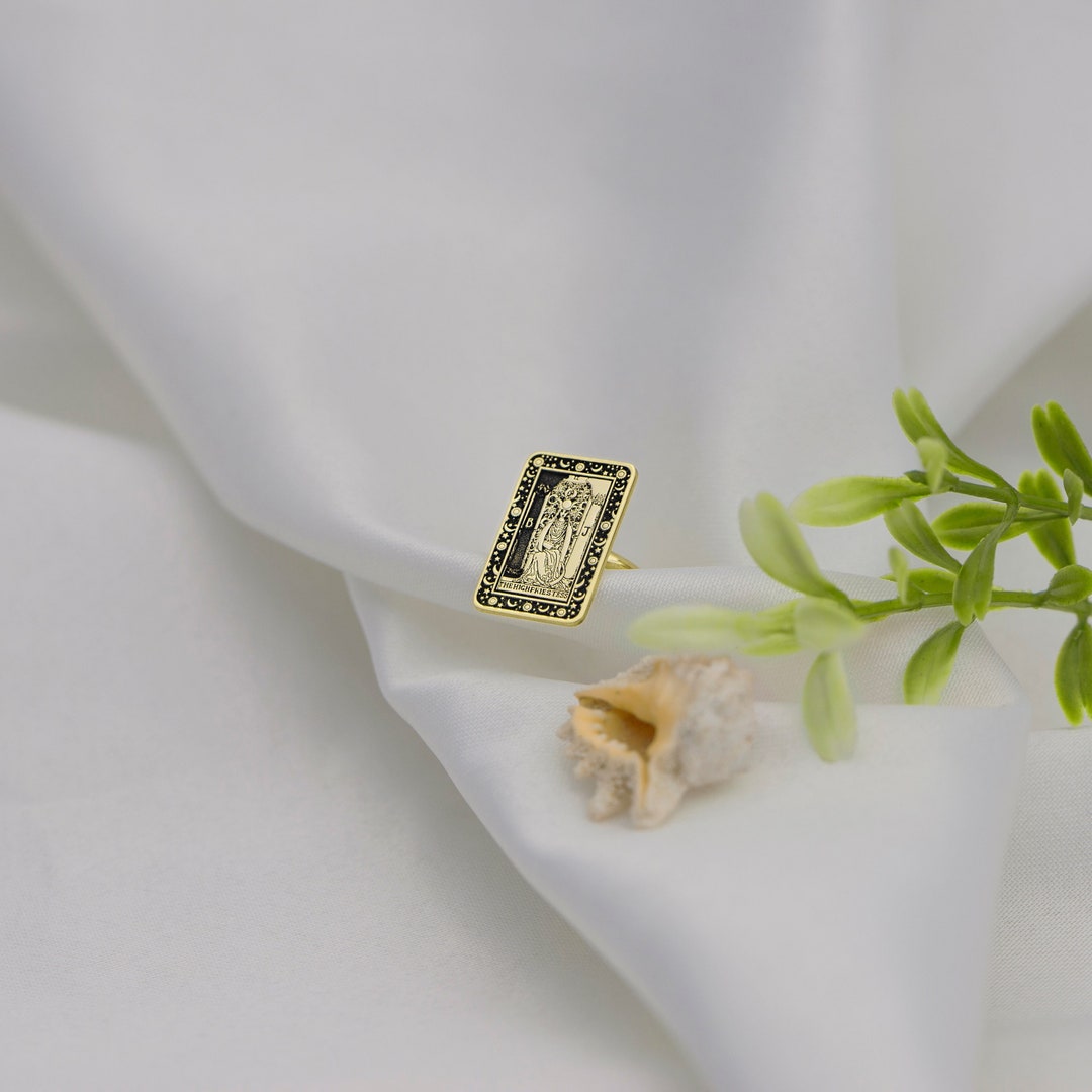 Tarot Ring ,the High Priestess Tarot Card Ring Silver Tarot Jewelry ...
