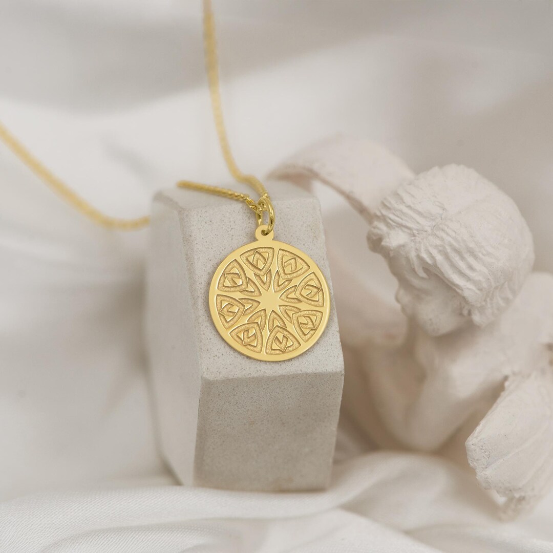 14K Solid Gold Dara Knot Necklace – Celtic Symbol of Strength & Unity ...