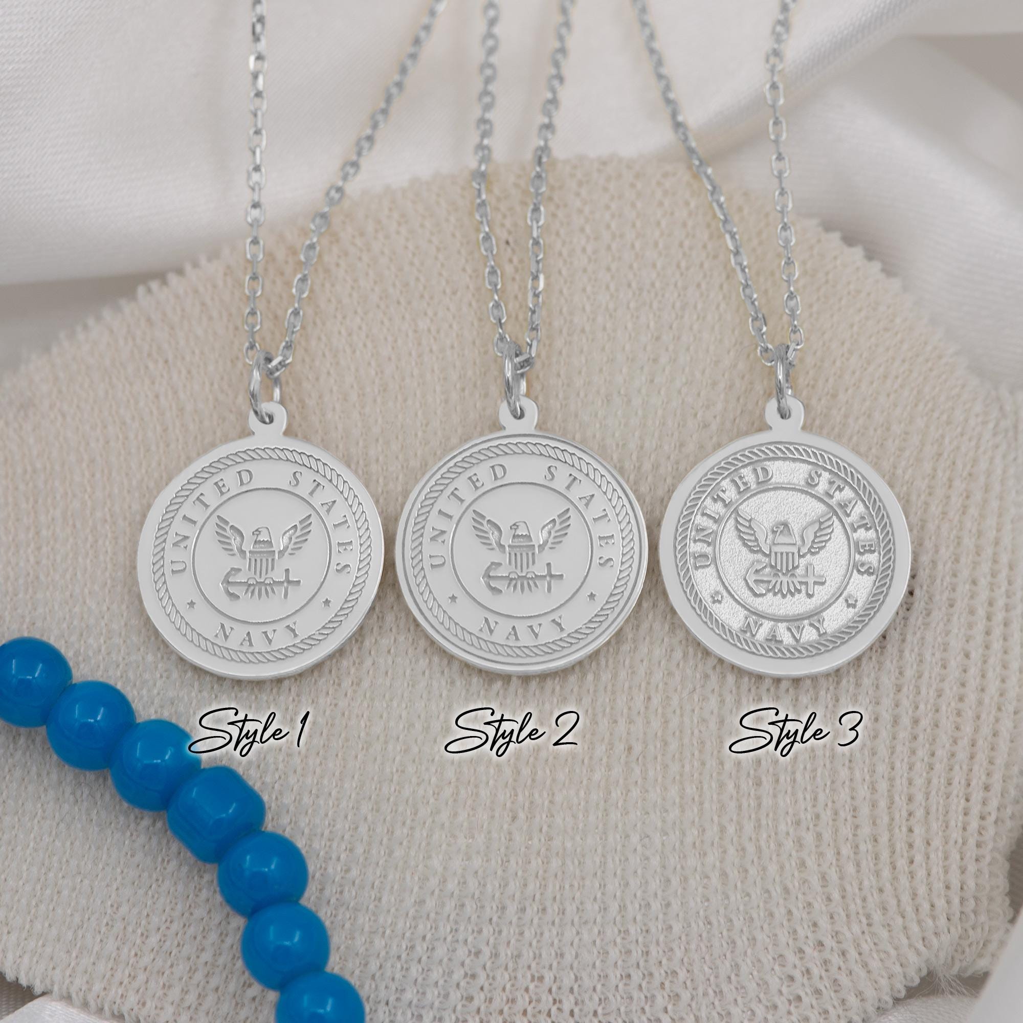 14K Solid Gold US Navy Necklace – Military Emblem Pendant | Navy Logo ...