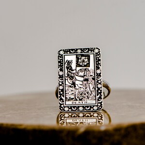 Sterling Silver Death Tarot Card Ring, Astrology Jewelry - Etsy