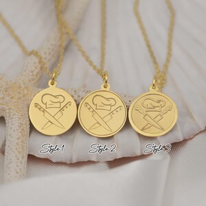 14K Solid Gold Chef Hat Necklace – Chef Jewelry Gift | Handmade Chef ...