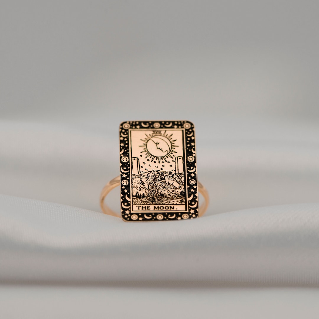 Tarot Card Ring the Moon Silver Tarot Jewelry Tarot Accessories Gift ...