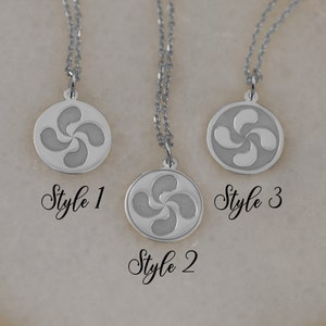 14k Solid Gold Basque Cross Necklace - Unique Lauburu Pendant ...