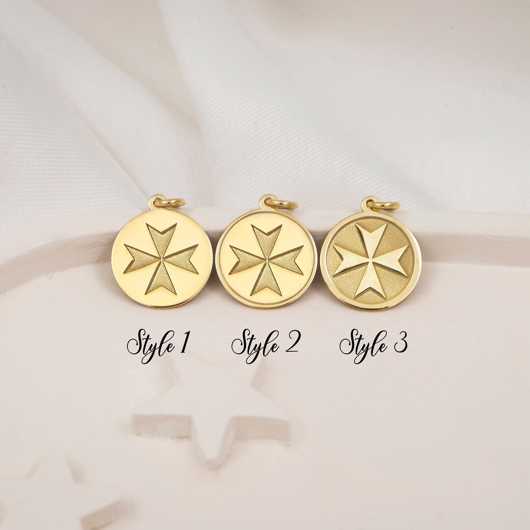 14k Solid Gold Maltese Cross Necklace by Demir Uluer - Personalized ...