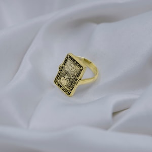 Double Sided Tarot Card Ring Gold or Sterling Silver - Rose Gold Tarot ...