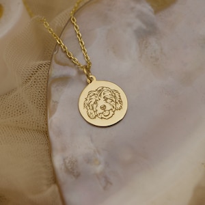 Personalized 14K Solid Gold Cavapoo Necklace - Cute Dog Pendant, Pet ...