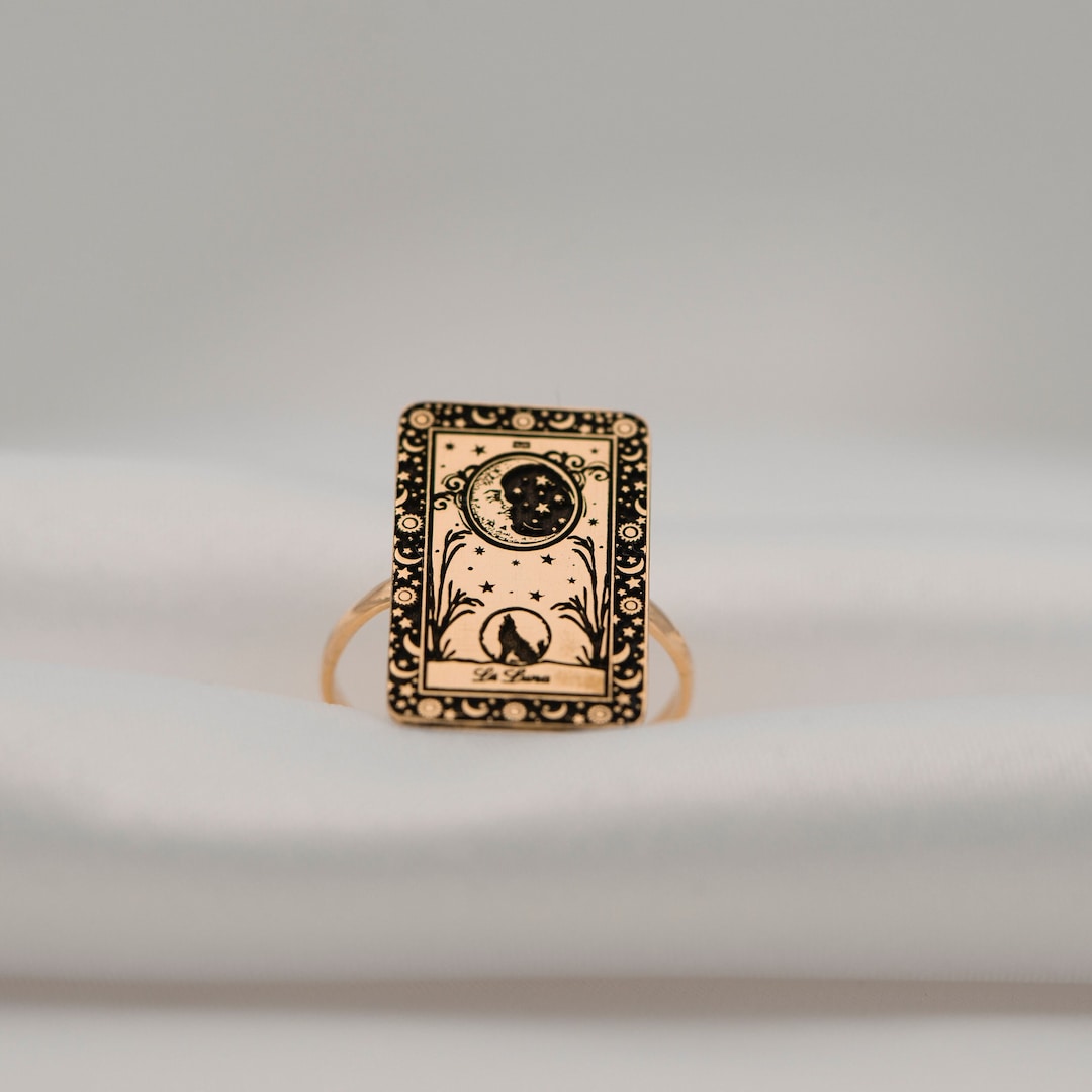 Sterling Silver La Luna Tarot Card Ring – Handmade Astrology Jewelry - Etsy