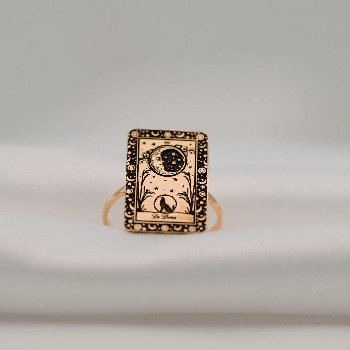 Astrology Ring La Luna Tarot Card Ring Sterling Silver Tarot Jewelry ...