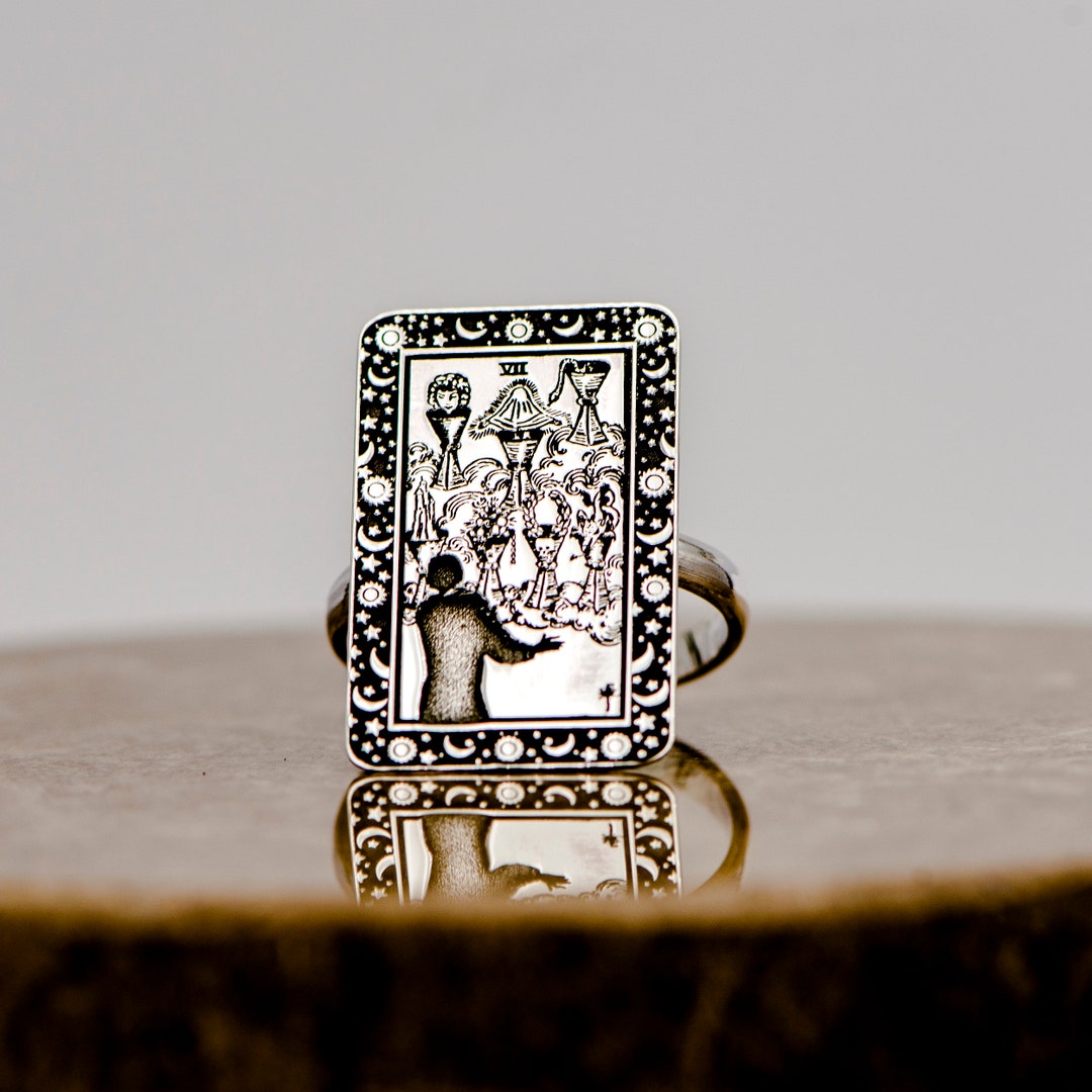 Seven of Cups Tarot Ring - 925 Silver or Gold Plated | Astrology ...