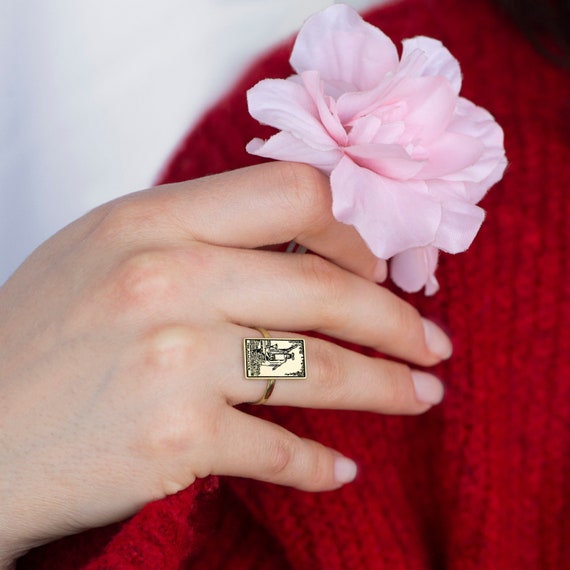 The Magician Tarot Card Ring 14K Solid Yellow Gold Tarot | Etsy