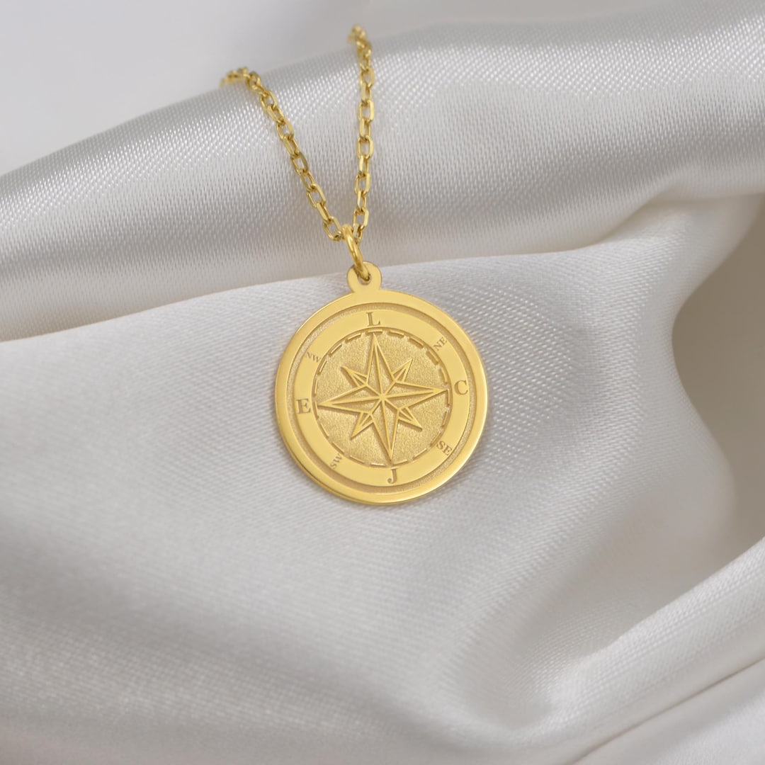 14K Solid Gold Compass Necklace – Inspired by Elliot Stabler’s Gift to Olivia Benson | Law ...