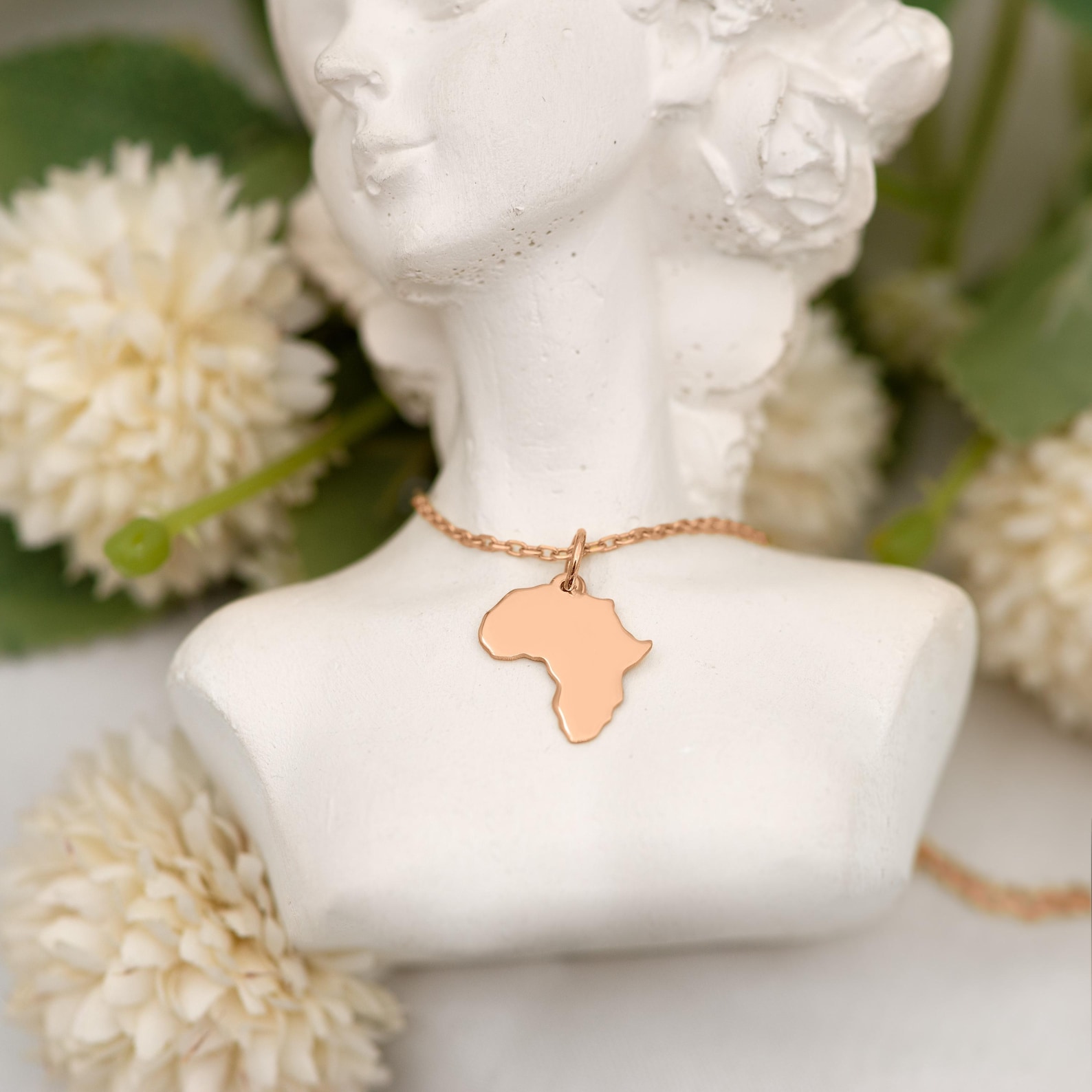 14K Solid Gold Africa Map Pendant - African Heritage Necklace ...