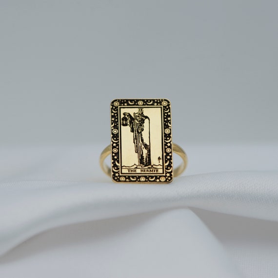 The Hermit Tarot Card Ring Sterling Silver or Gold Tarot Gifts | Etsy