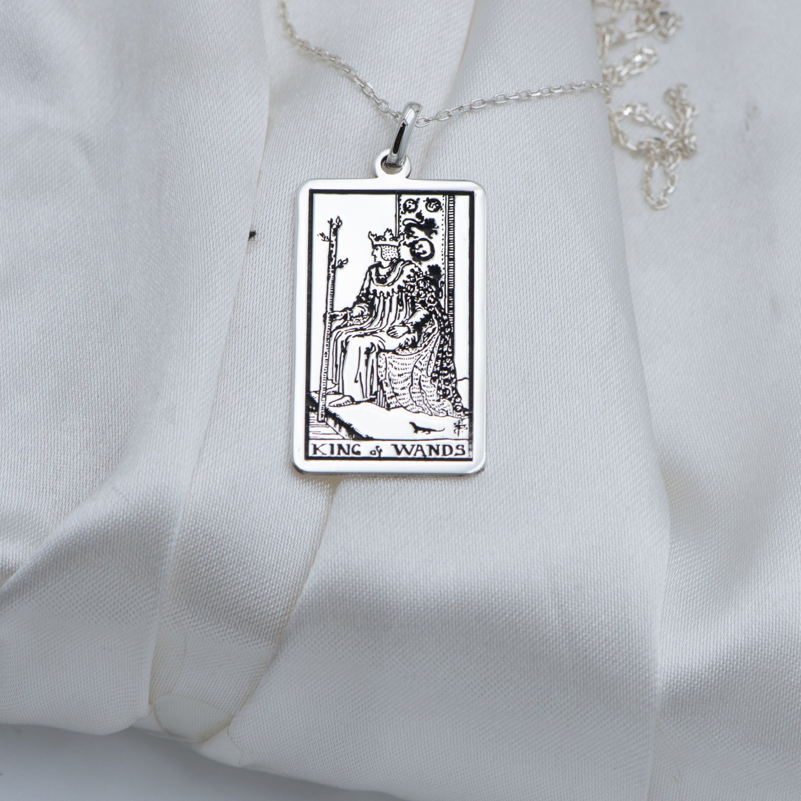 Tarot Card Pendant Necklace Gold Silver or Rose Gold King of | Etsy