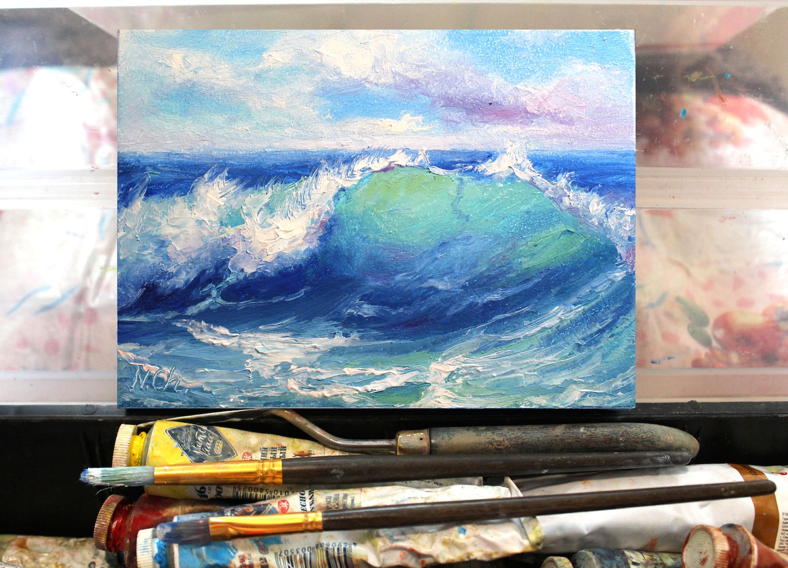Ocean Oil Painting Seascape Original Art Waves Wall Art Small - Etsy
