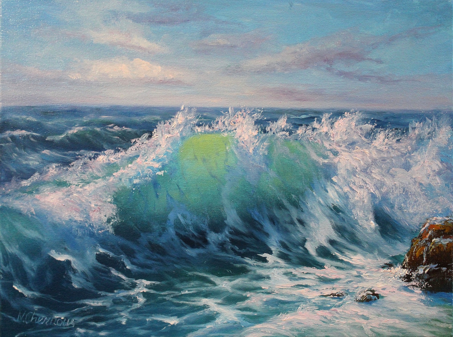 Wave Oil Painting Seascape Original Art Ocean Wall Art Coast - Etsy