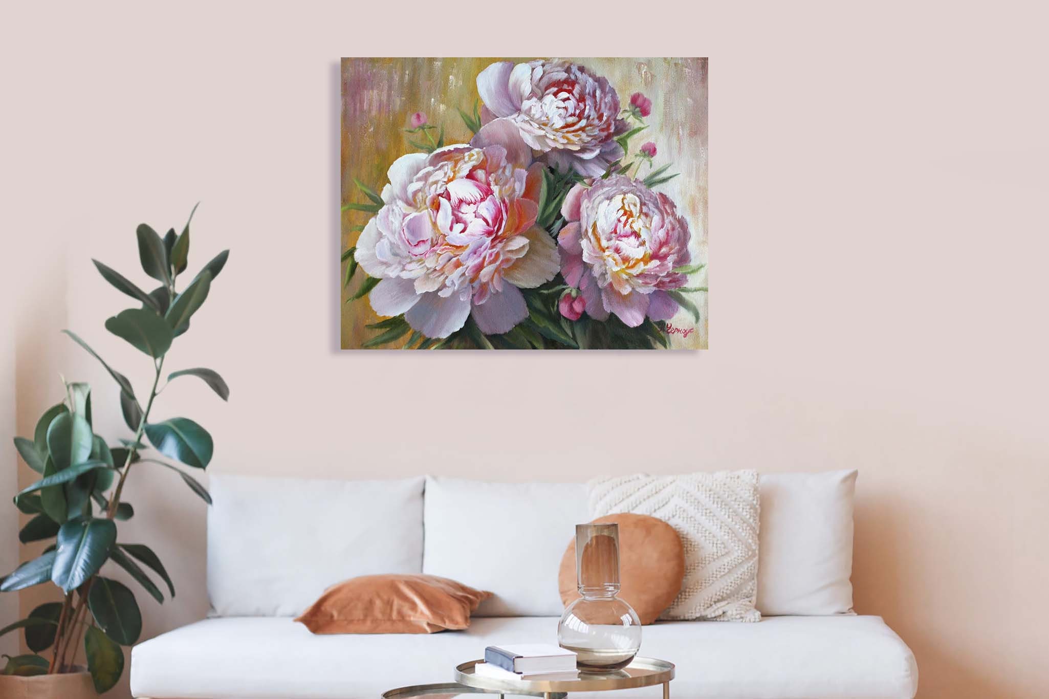 Peonies Oil Painting Flowers Original Art Peonies on Canvas - Etsy ...