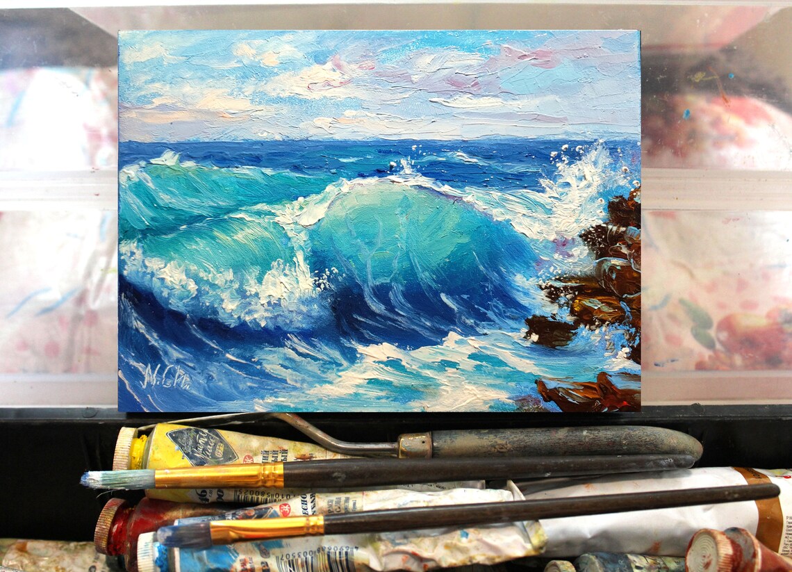 California Painting Ocean Original Art Seascape Wave Wall Art - Etsy