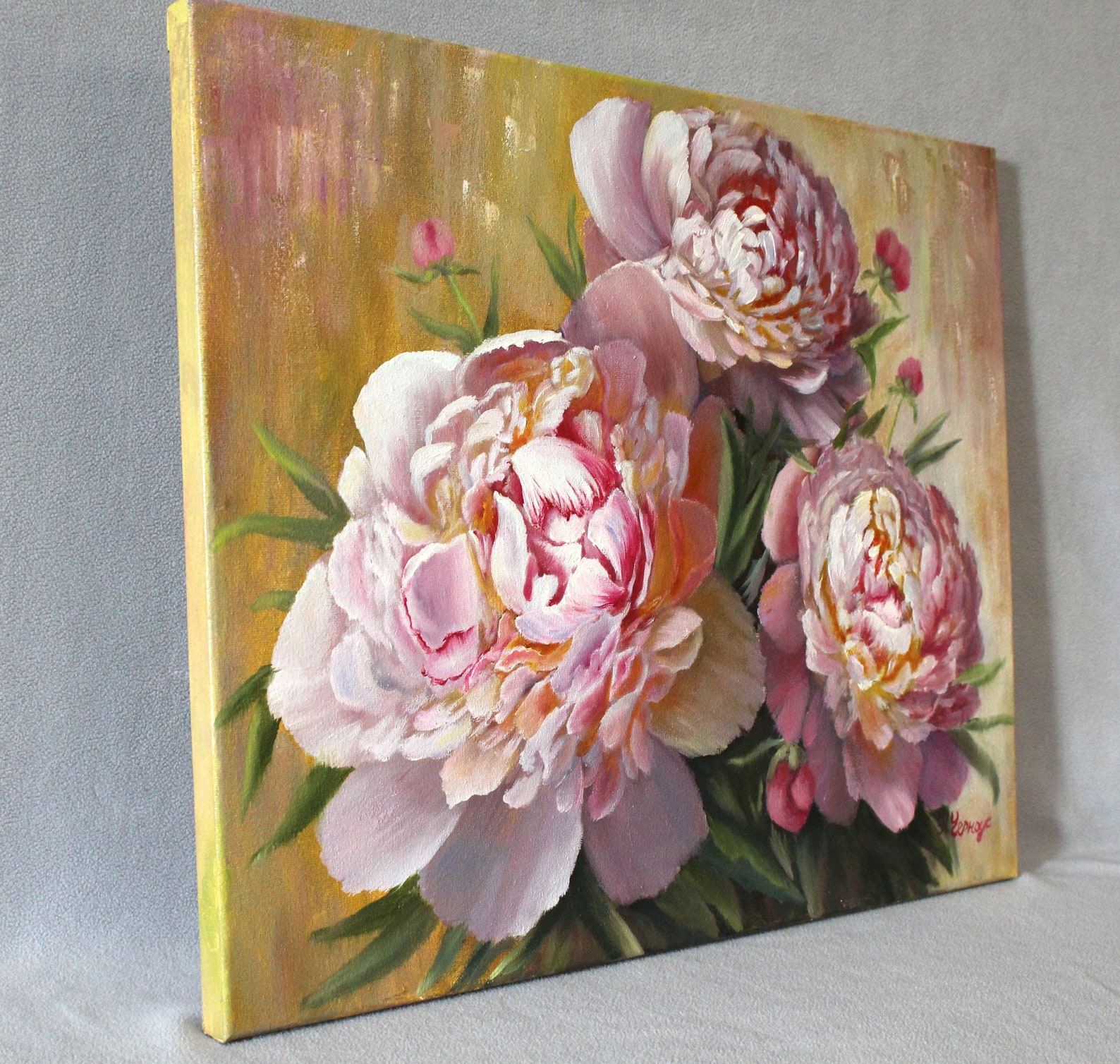 Peonies Oil Painting Flowers Original Art Peonies on Canvas - Etsy