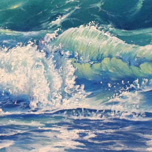 Wave Oil Painting Ocean Original Art Seascape Waves Wall Art Large ...