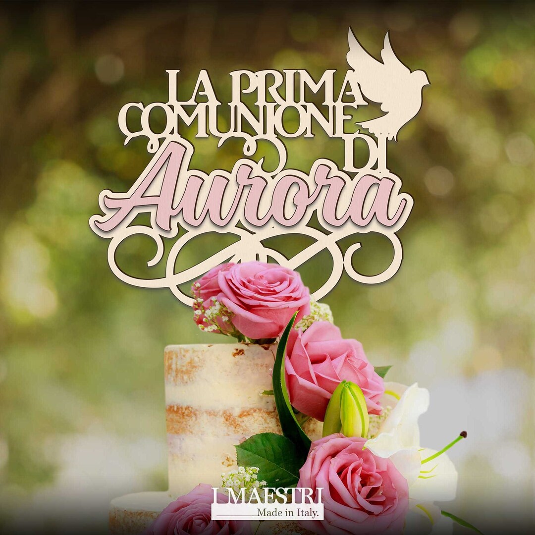 Communion Cake Topper Customizable With Name and Dove Ideal as a Wooden ...